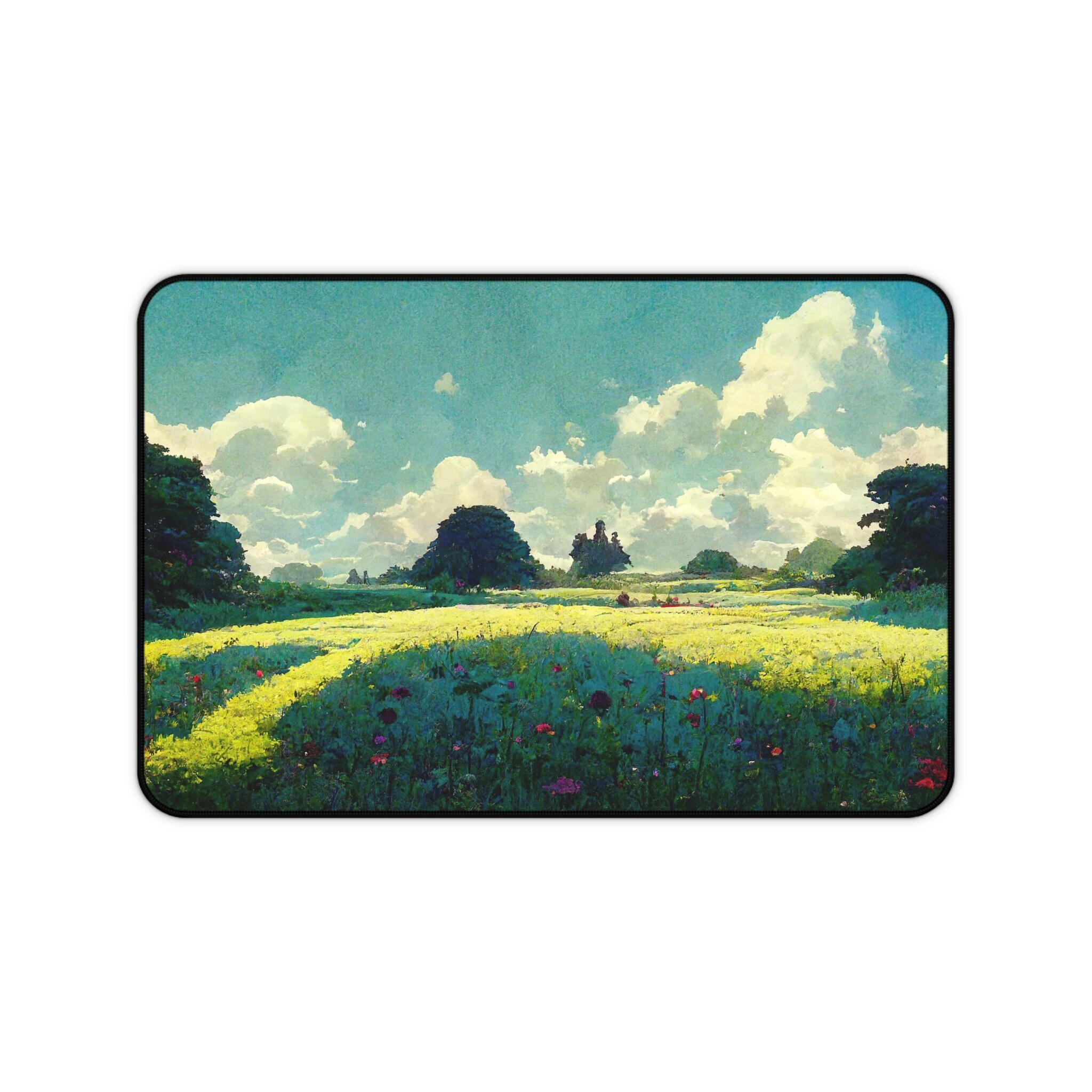 Dreamscape Art Inspired by Studio Ghibli Mousepad Desk Mat With a Green ...