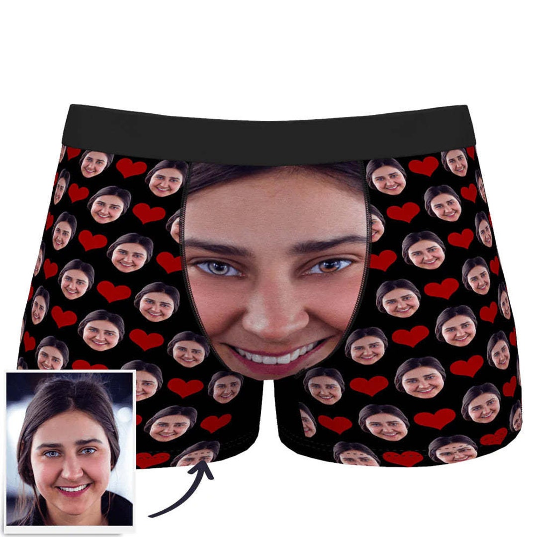 Custom Face Boxer Shorts Personalized Photo Boxer With Love Heart - Etsy