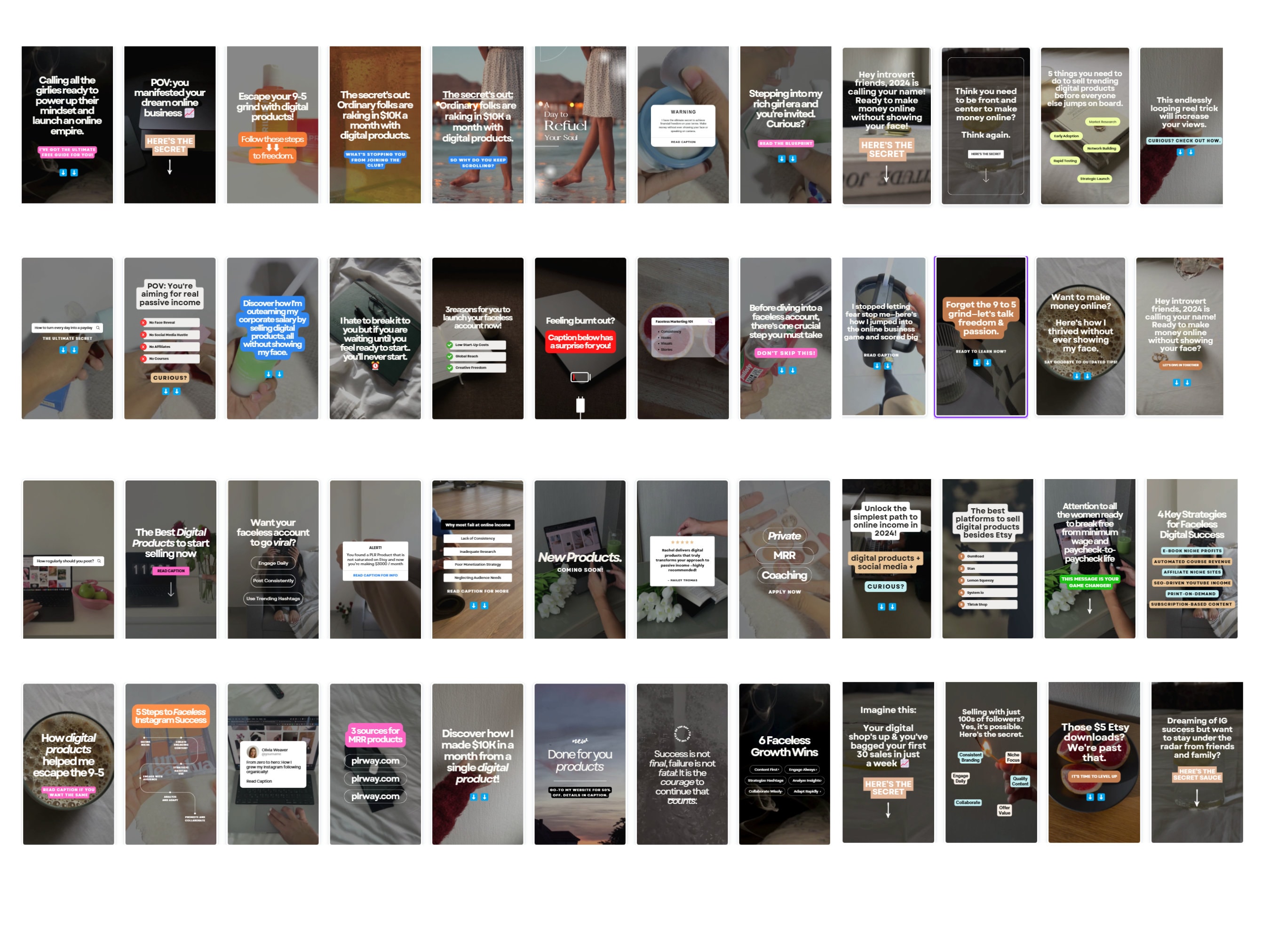 Faceless Instagram Reels, 200 Faceless Digital Marketing Reels DFY ...