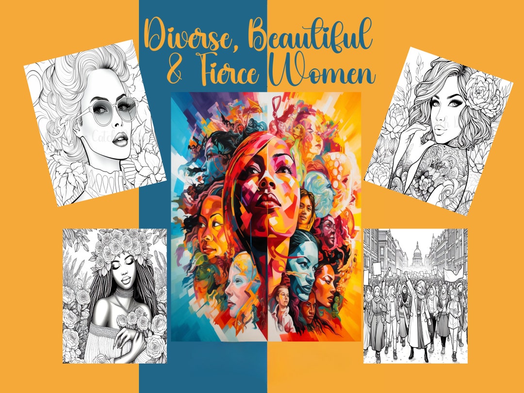 Diverse Women Coloring Pages - Etsy