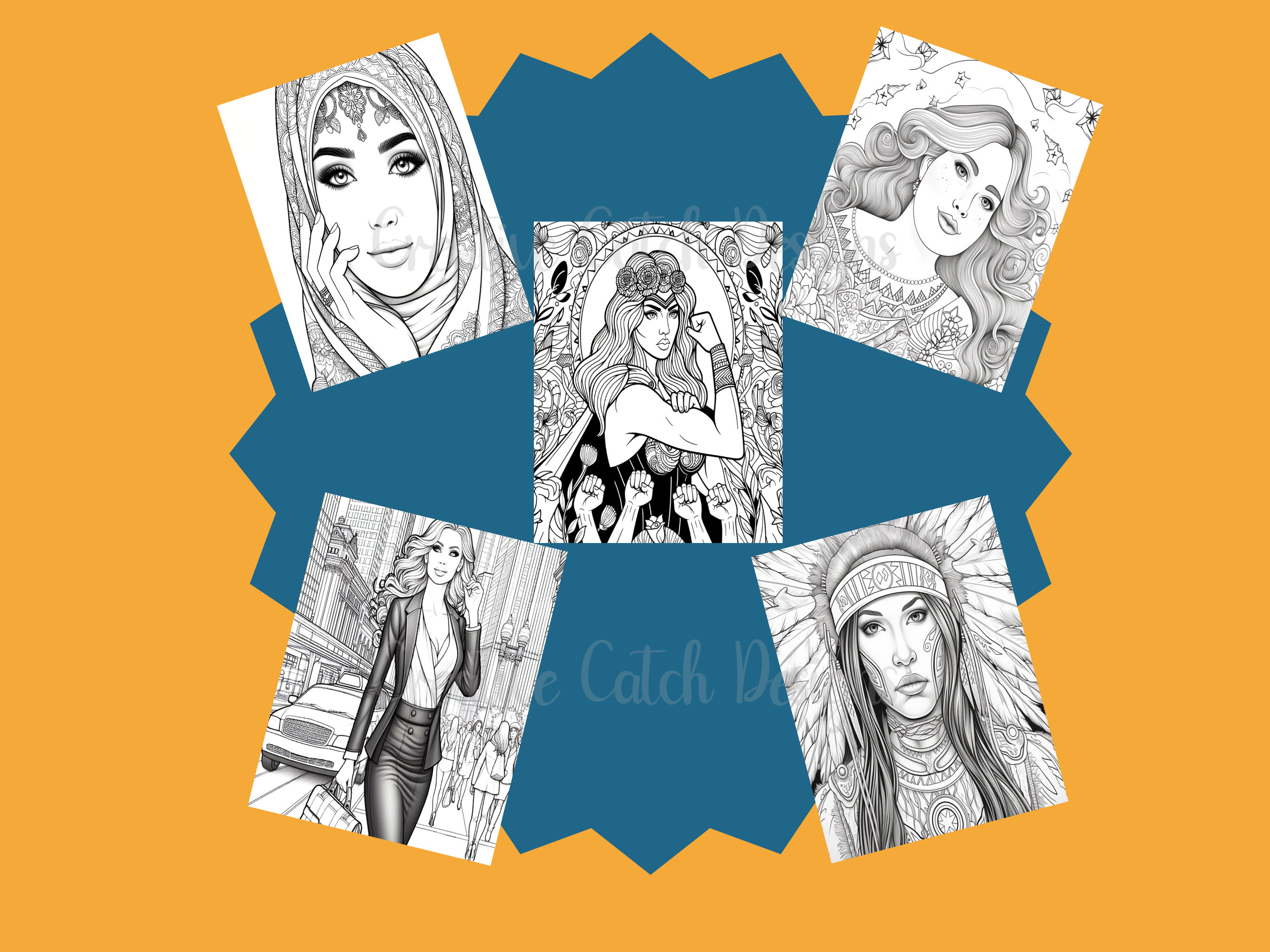 Diverse Women Coloring Pages - Etsy