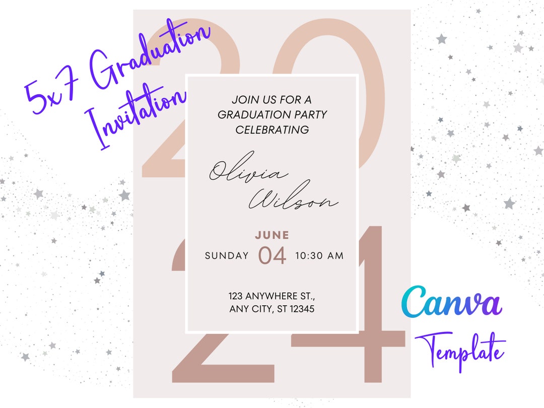 Graduation Party Template 2024, Instant Download, Edit in Canva ...