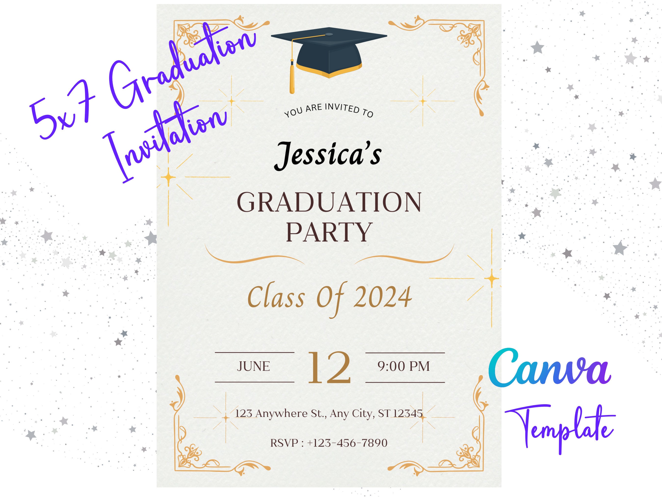 Graduation Party Template 2024, Instant Download, Edit in Canva ...