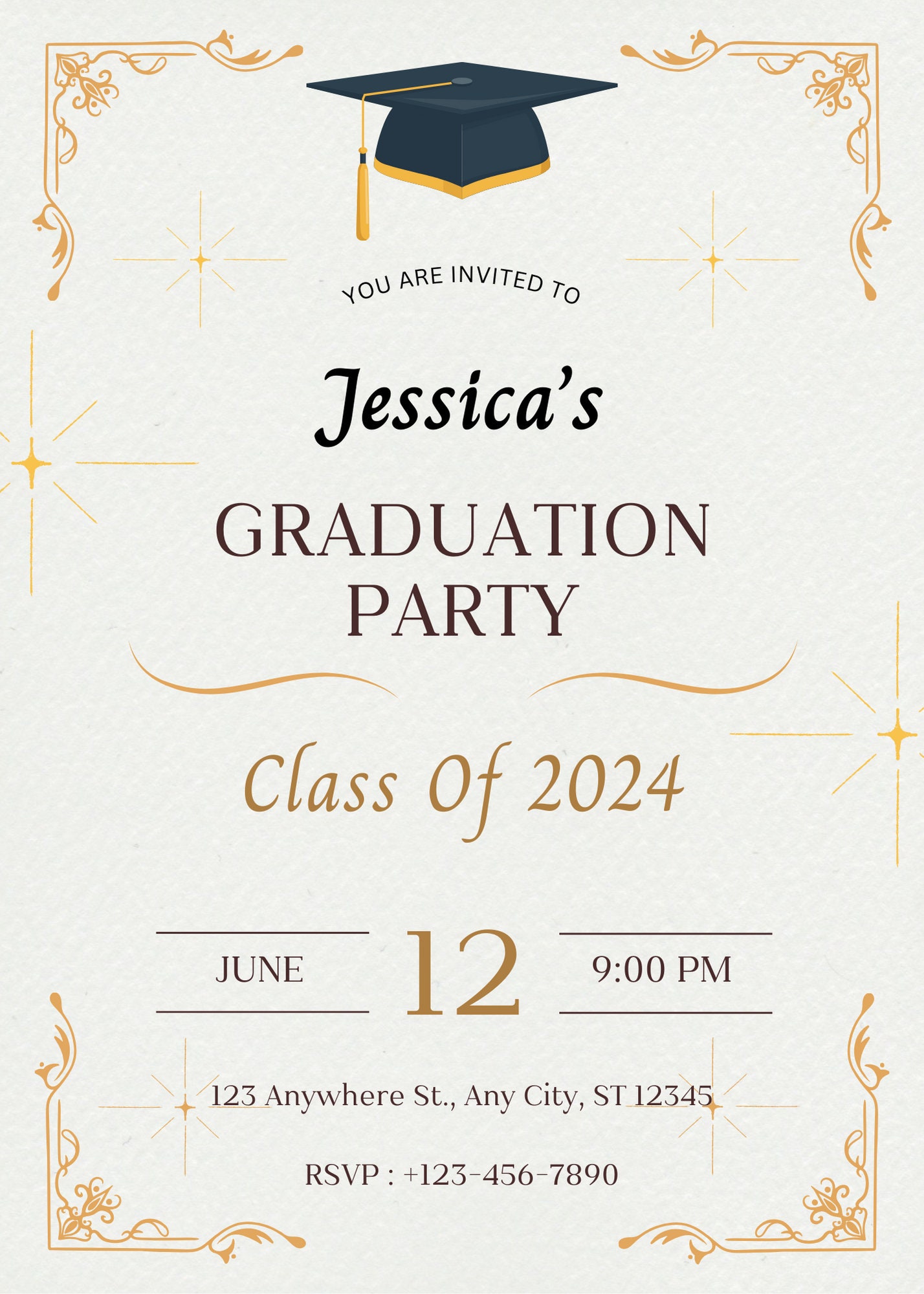 Graduation Party Template 2024, Instant Download, Edit in Canva ...