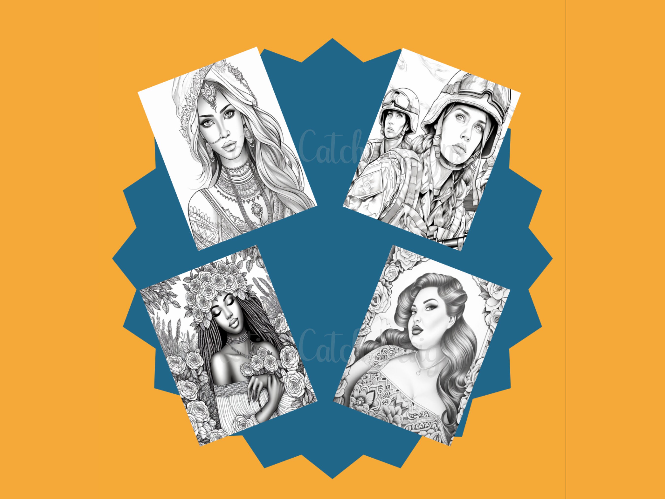 Diverse Women Coloring Pages - Etsy