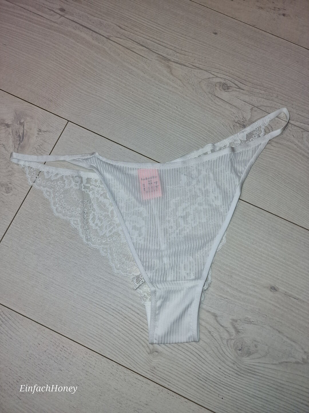 String in White Thin Waistband Lace on the Side. - Etsy