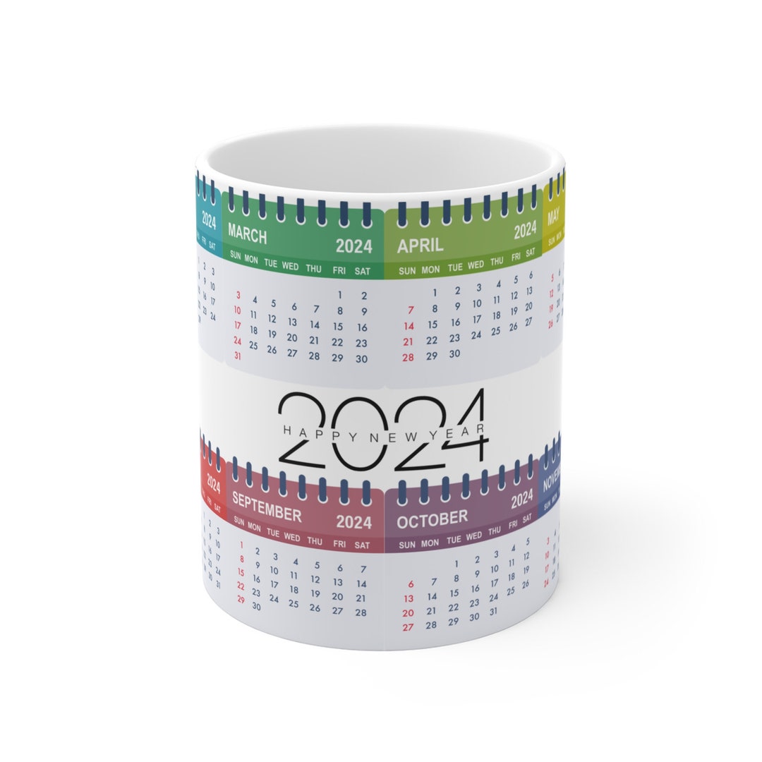 Calendar 2024 New Year Ceramic Mug 11oz - Etsy