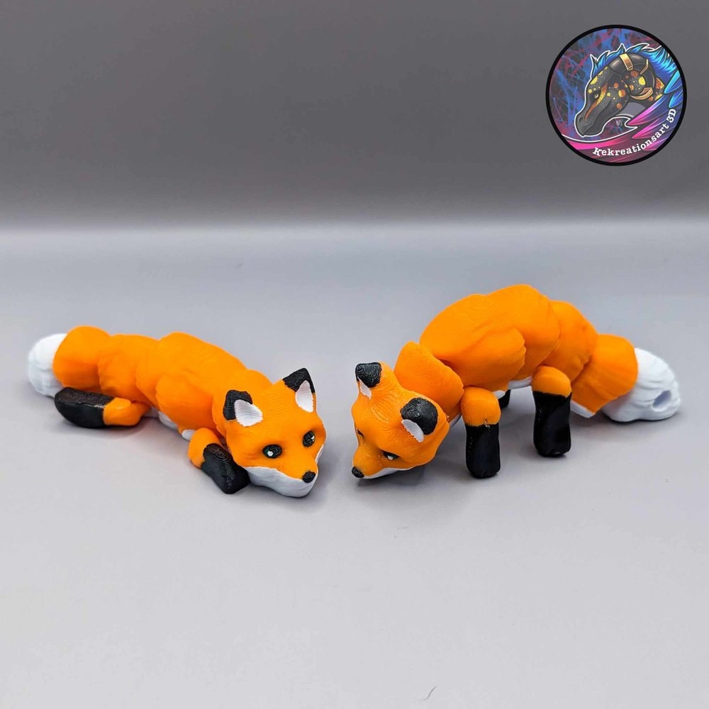 Articulated Fox - Keychain - 3D Printed - Etsy