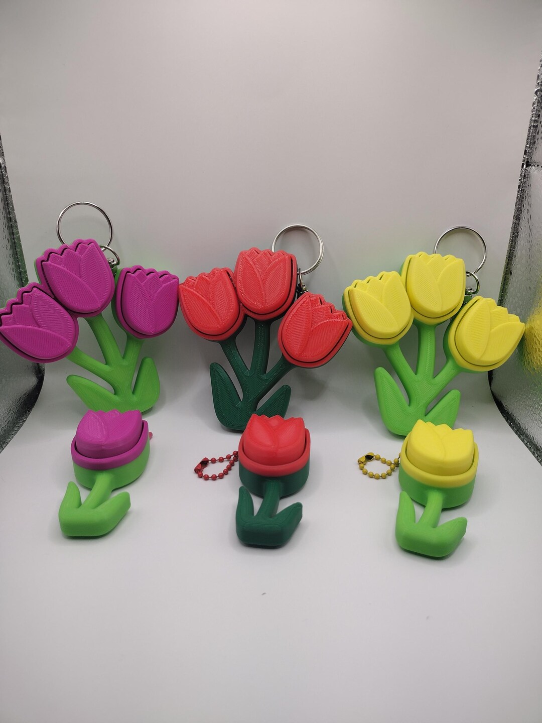 Tulip Fidget Clicker - Button - Keychain - Etsy