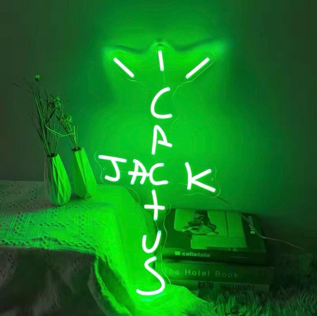 Cactus Jack LED Custom Neon Sign USB Light Room Decoration Neon Rap ...