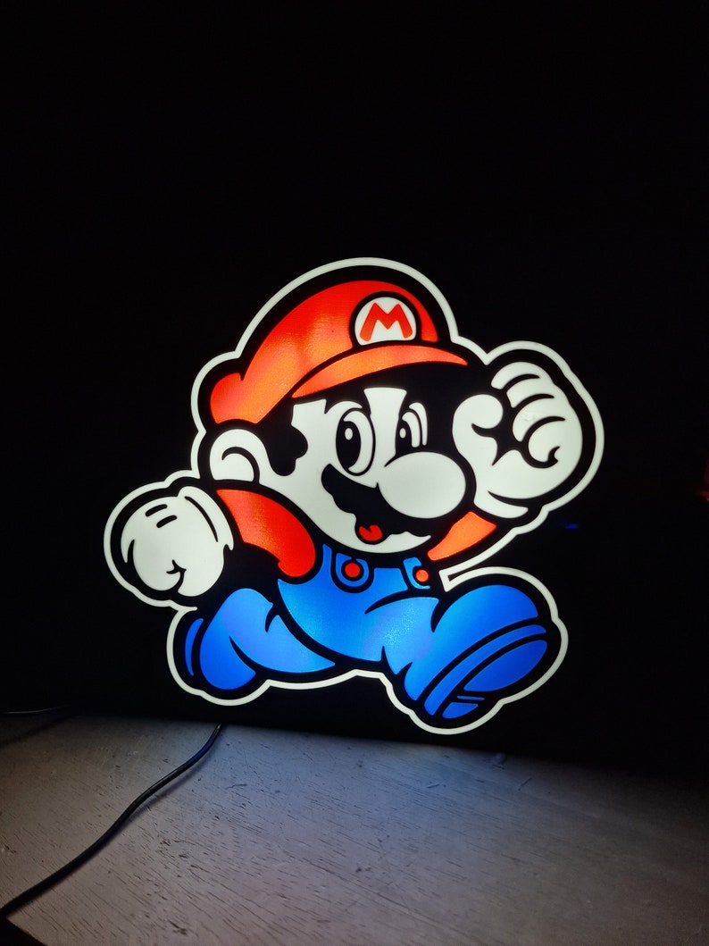 Neu Super Mario LED Nachtlicht mit Schalter 1.5m Kabel Kinderzimmer ...