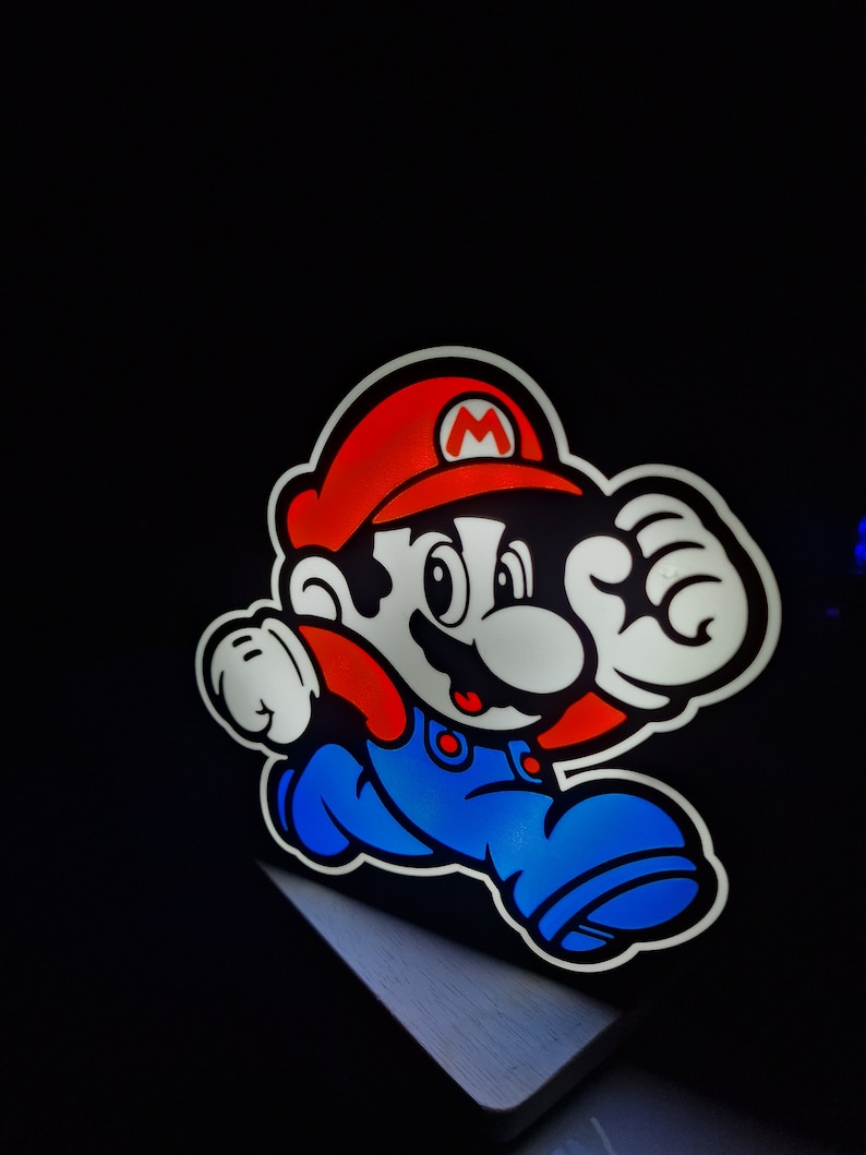 Neu Super Mario LED Nachtlicht mit Schalter 1.5m Kabel Kinderzimmer ...