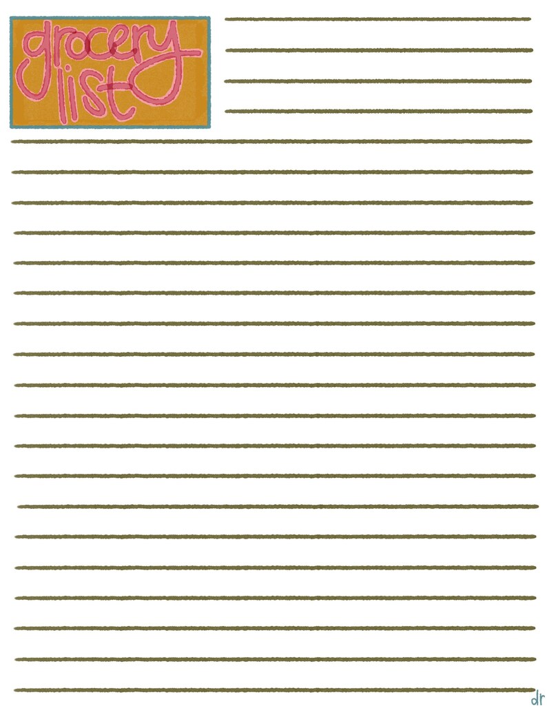 Grocery List Template - Etsy