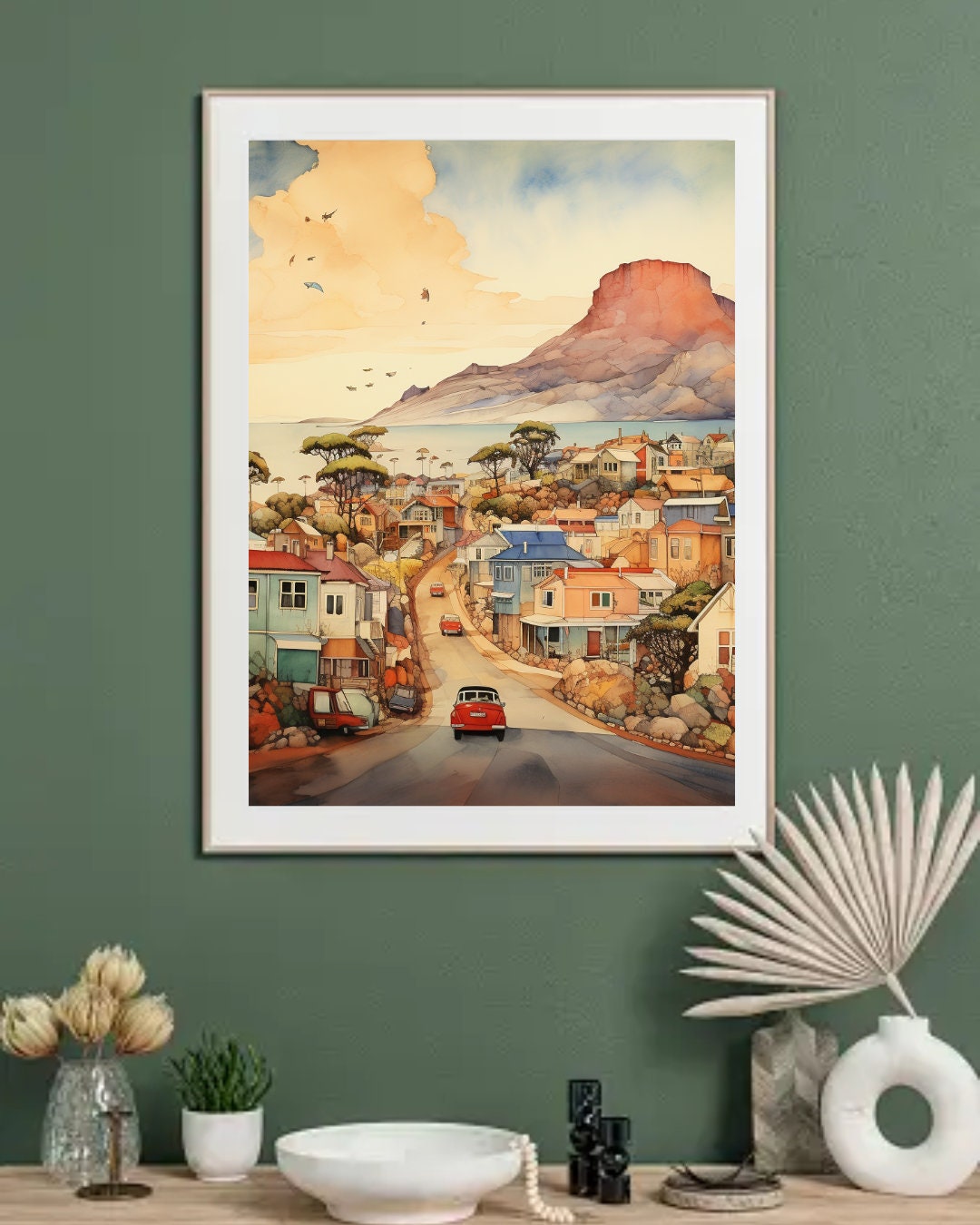 Cape Town Printable Digital Art Cape Town Street View Color Street View ...