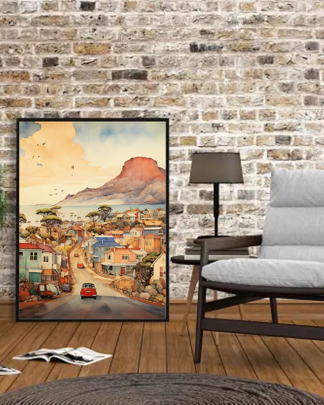 Cape Town Printable Digital Art Cape Town Street View Color Street View ...