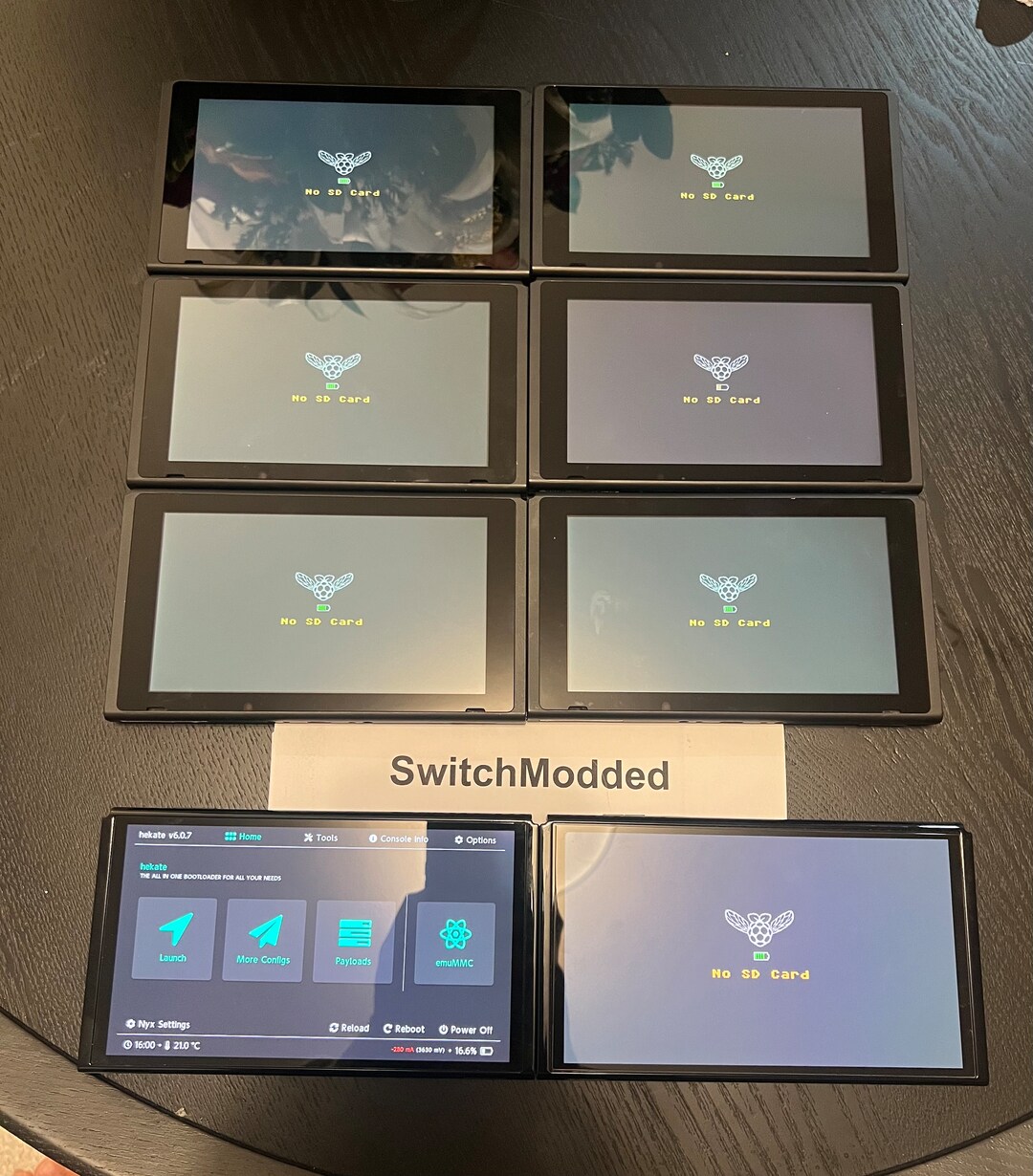 HACKED Nintendo Switch V2 With 256gb Mod Chip Hetake Atmosphere ...