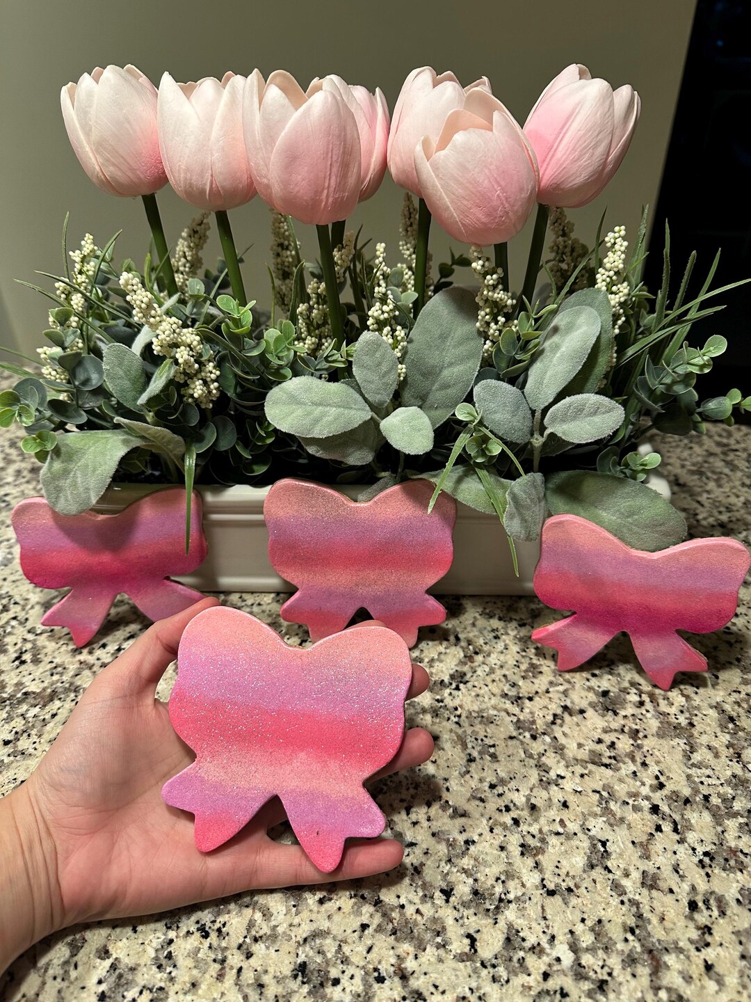 Pretty Pink Bow Coasters - Set of 4! - Etsy