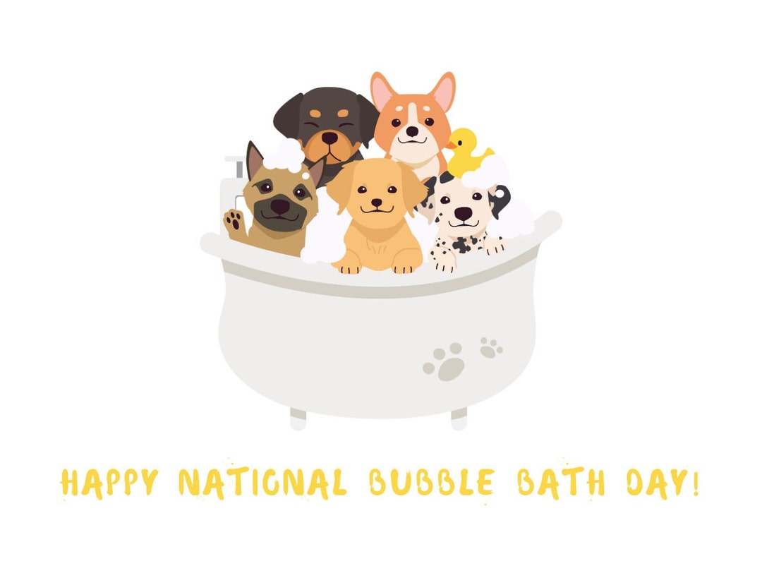 National Bubble Bath Day Card printable - Etsy