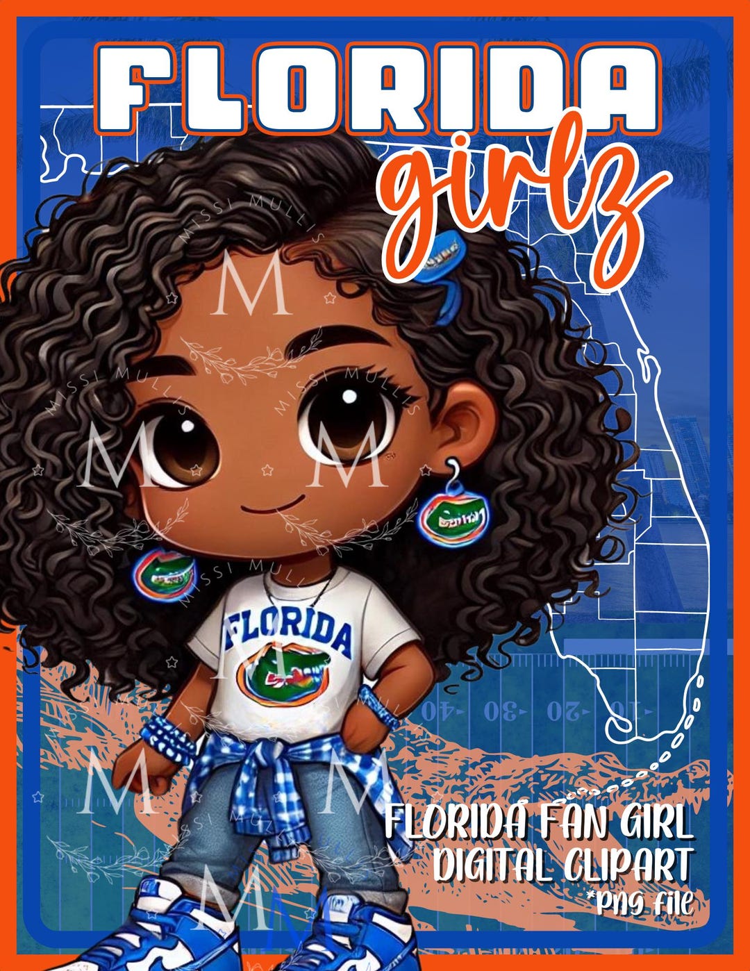 Florida Gators Fans Chibi Cartoon Clipart Florida Gators Team Spirit ...