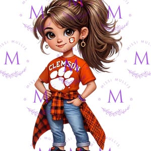 Clemson Tiger Fans Chibi Cartoon Clipart Clemson Tiger Team Spirit ...
