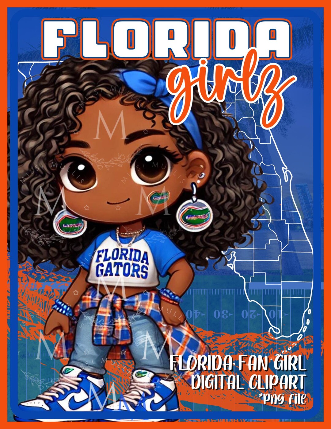 Florida Gators Fans Chibi Cartoon Clipart Florida Gators Team Spirit ...