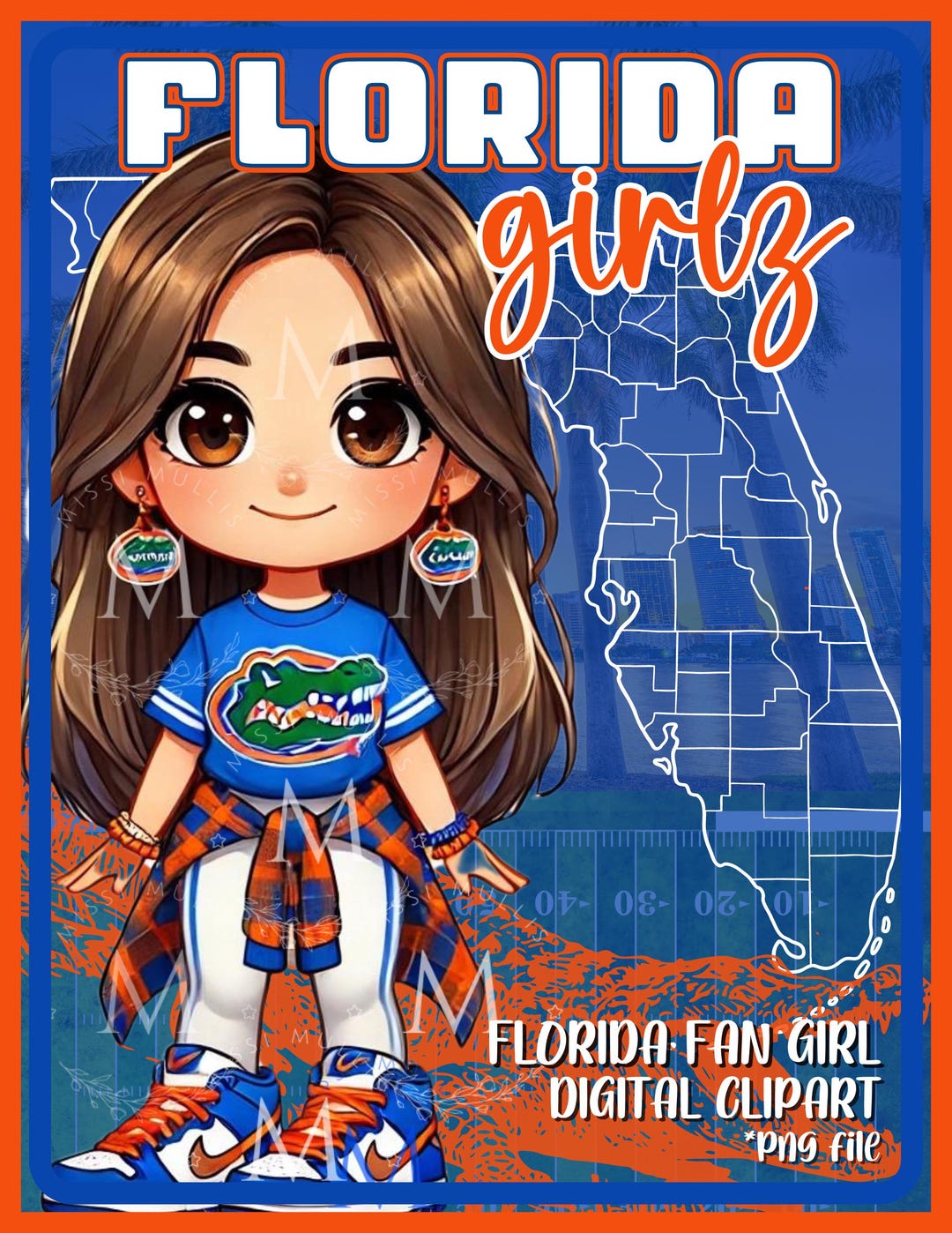 Florida Gators Fans Chibi Cartoon Clipart Florida Gators Team Spirit ...