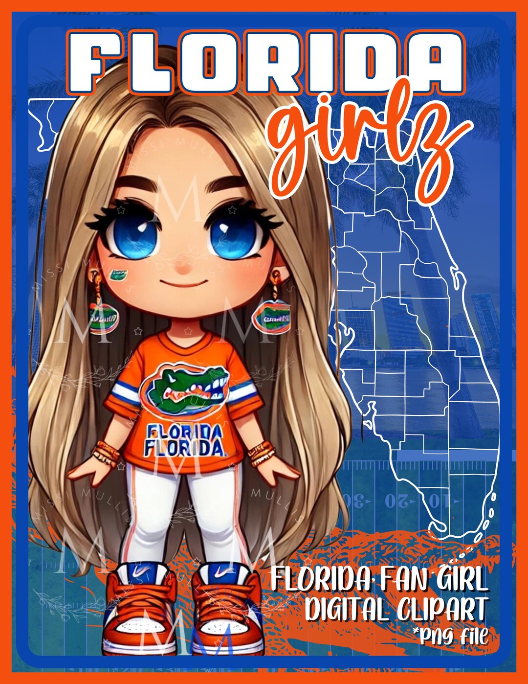Florida Gators Fans Chibi Cartoon Clipart Florida Gators Team Spirit ...