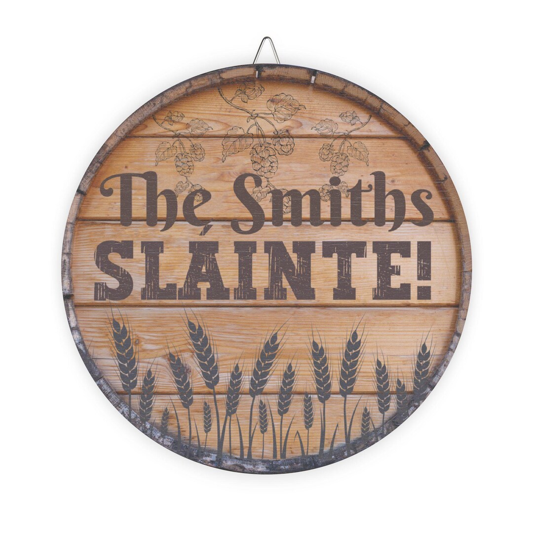 Personalized Rustic 'sláinte' Wooden Sign: Irish Home Bar Decor - Etsy