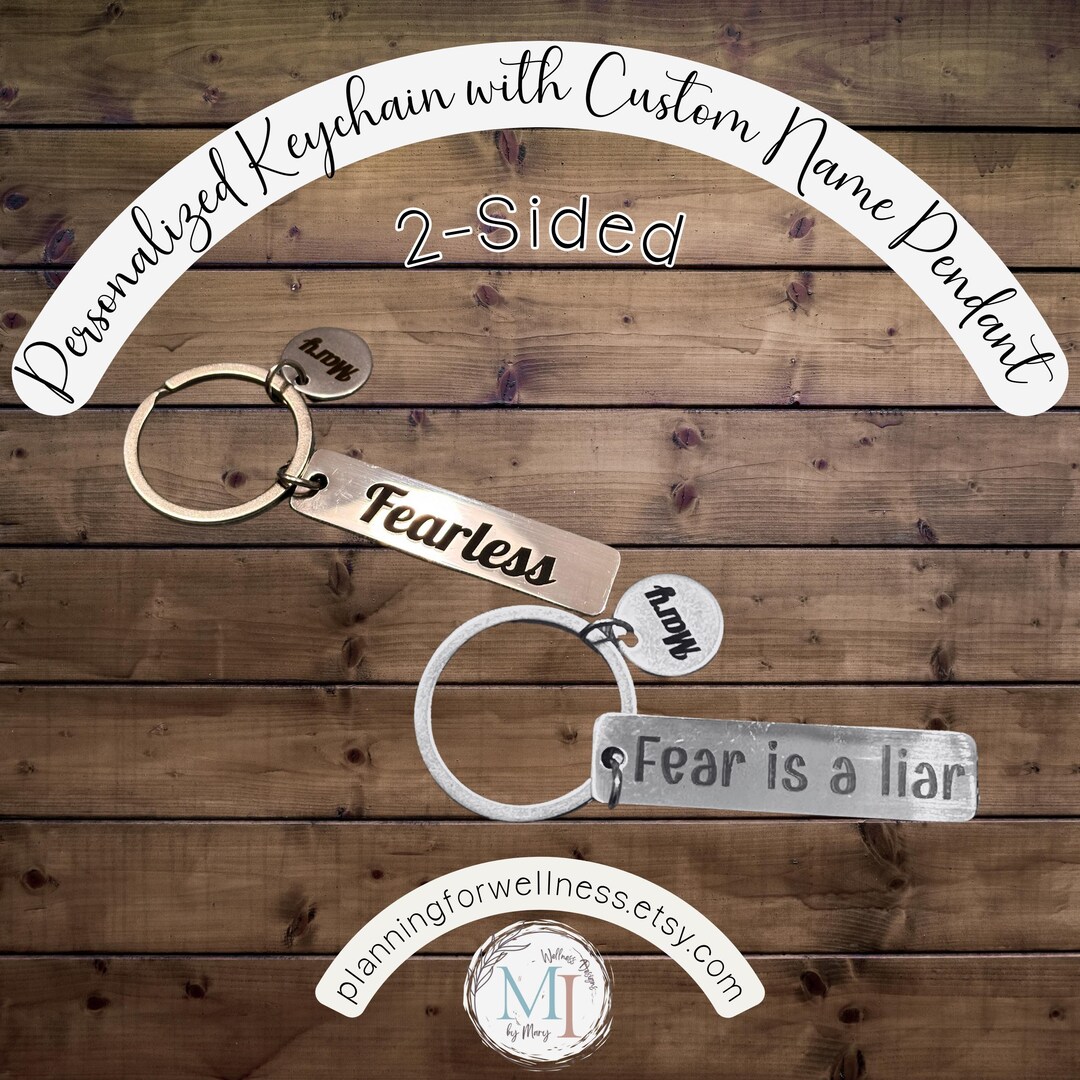 Engraved Keychain I Fearless, Fear is a Liar Personalized Keyring With ...