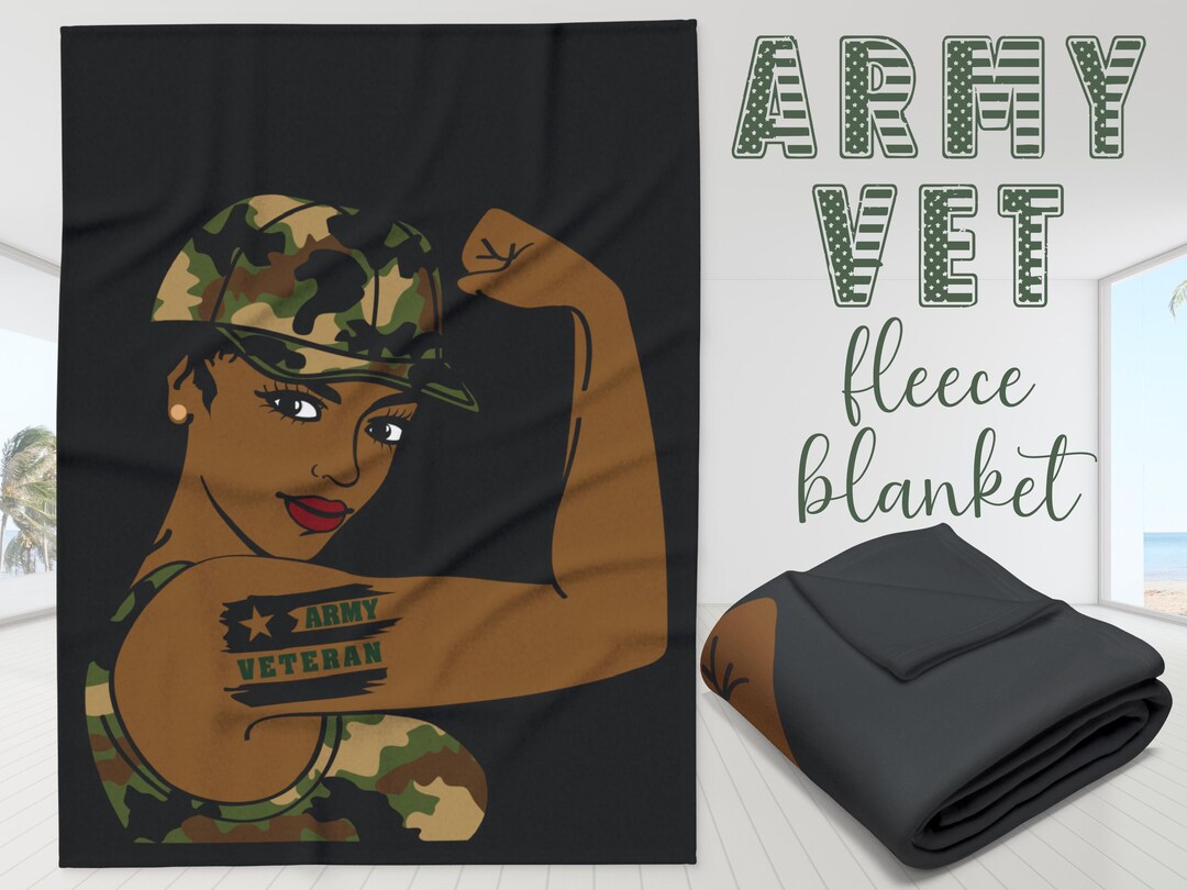 Female US Army Veteran Blanket | Cozy Arctic Fleece Throw | Military ...