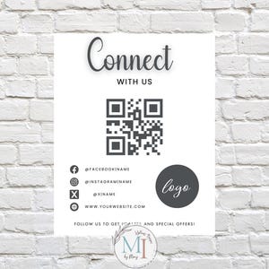 Editable QR Code Sign Bundle for Small Business | Canva Template ...