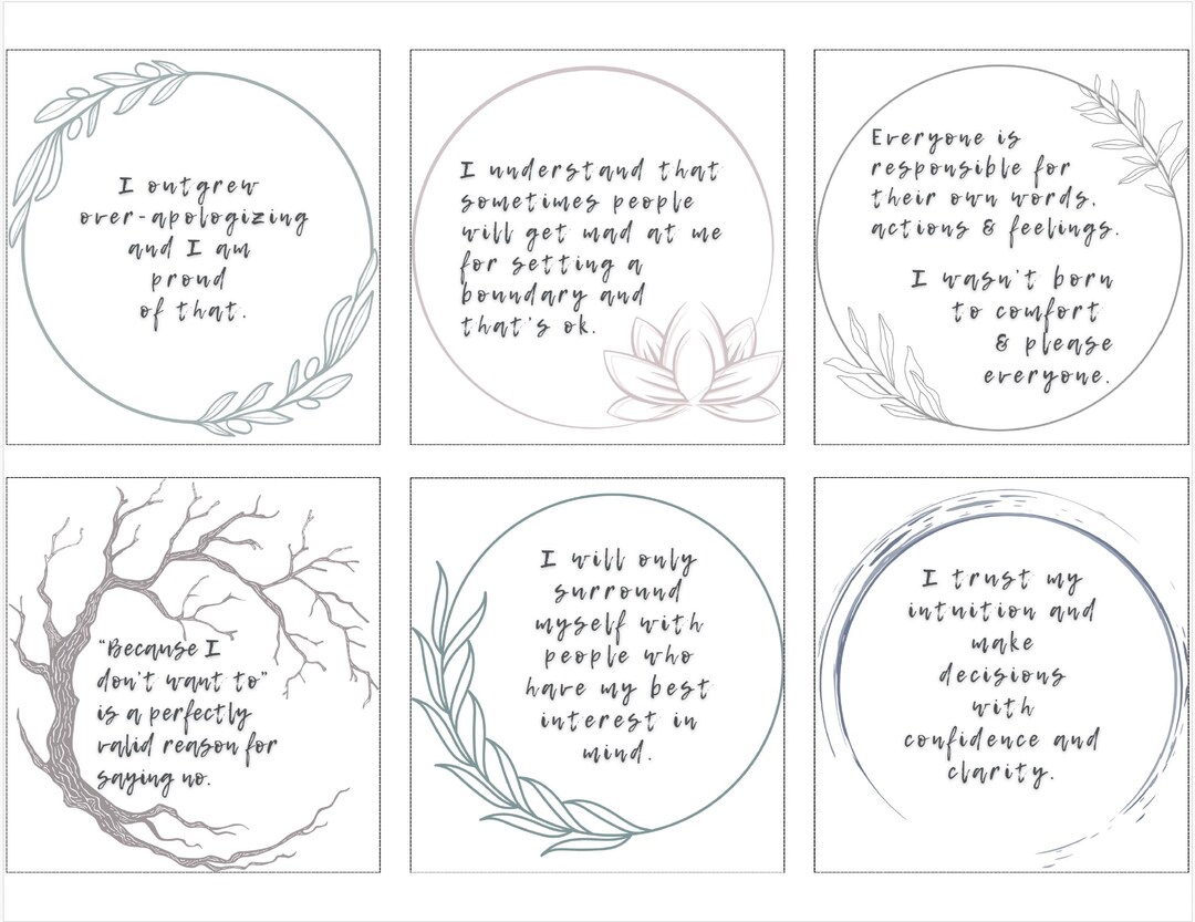 35 Positive Affirmations for Healthy Boundaries | Printable Cards ...