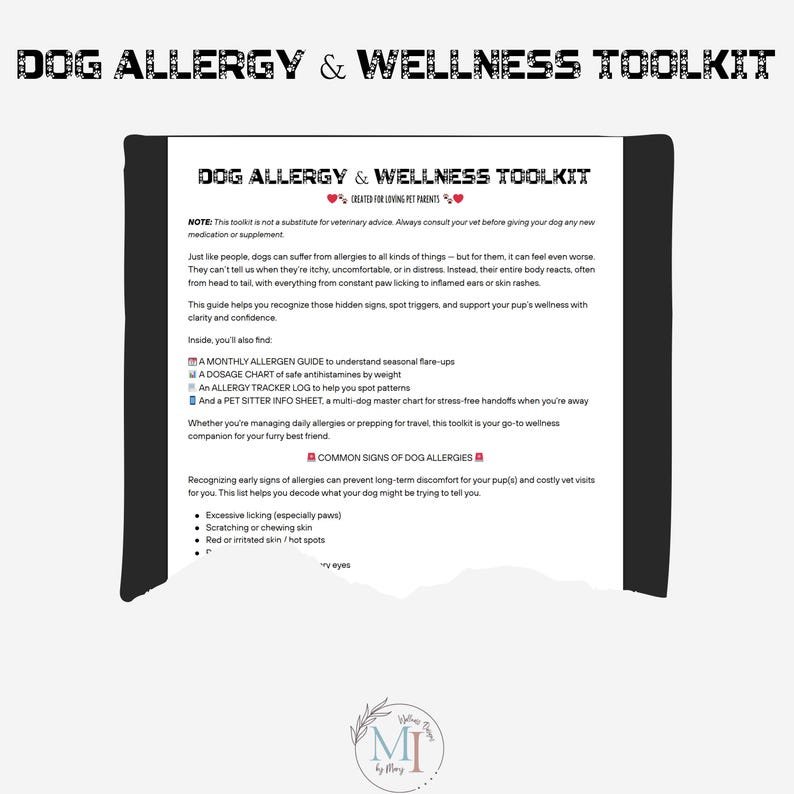 Dog Allergy & Wellness Toolkit: Antihistamine Dosage Chart (PDF ...