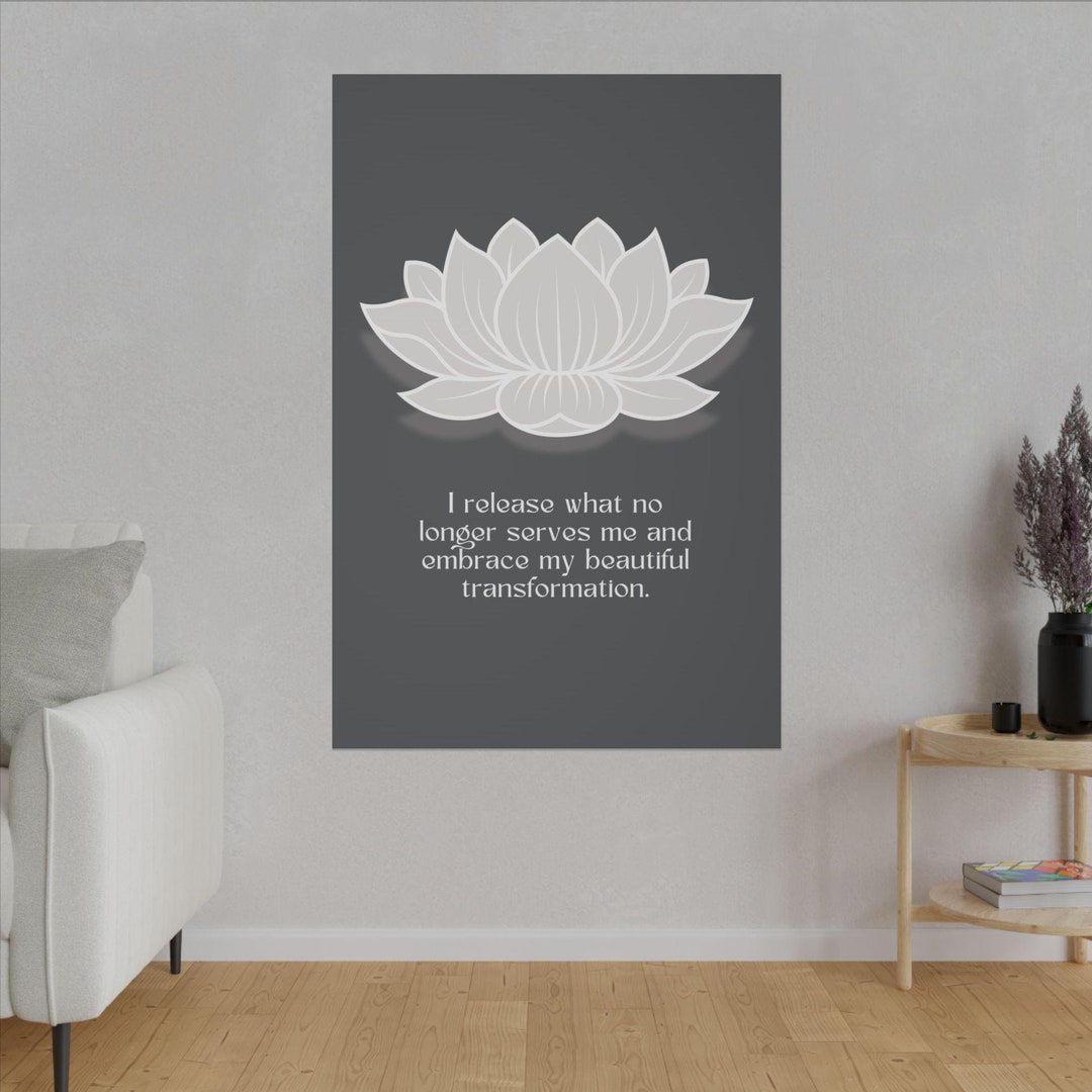 White Lotus Inspirational Matte Canvas | Stretched Wall Art | Radiata ...