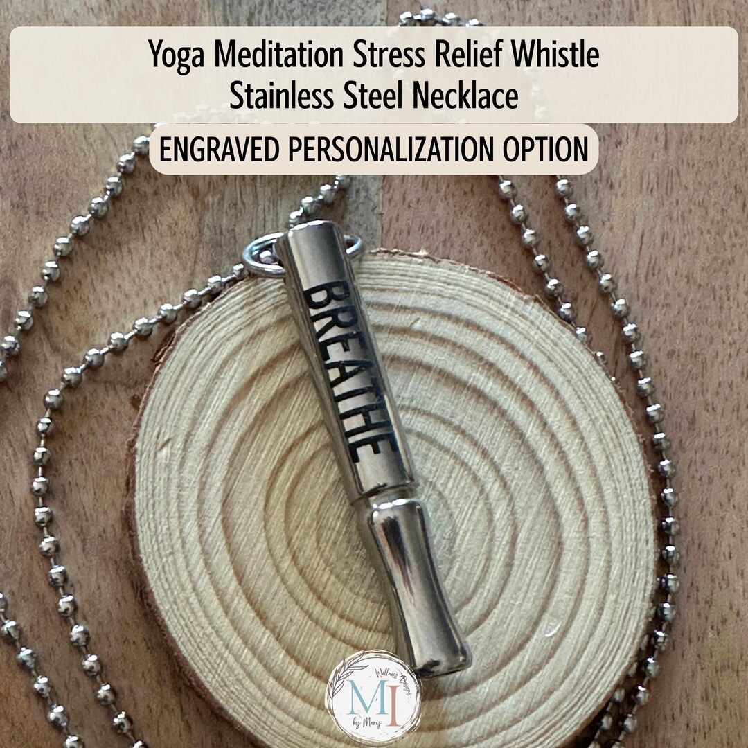 Personalized Stainless Steel Calm Breathing Necklace: Anti-anxiety Yoga ...