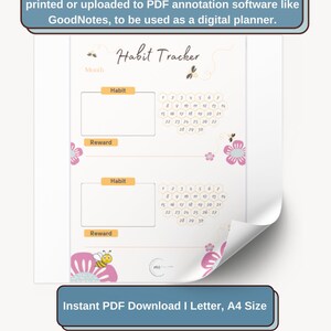 30-day Busy Bee Habit Tracker PDF Build Positive Daily Habits Printable ...