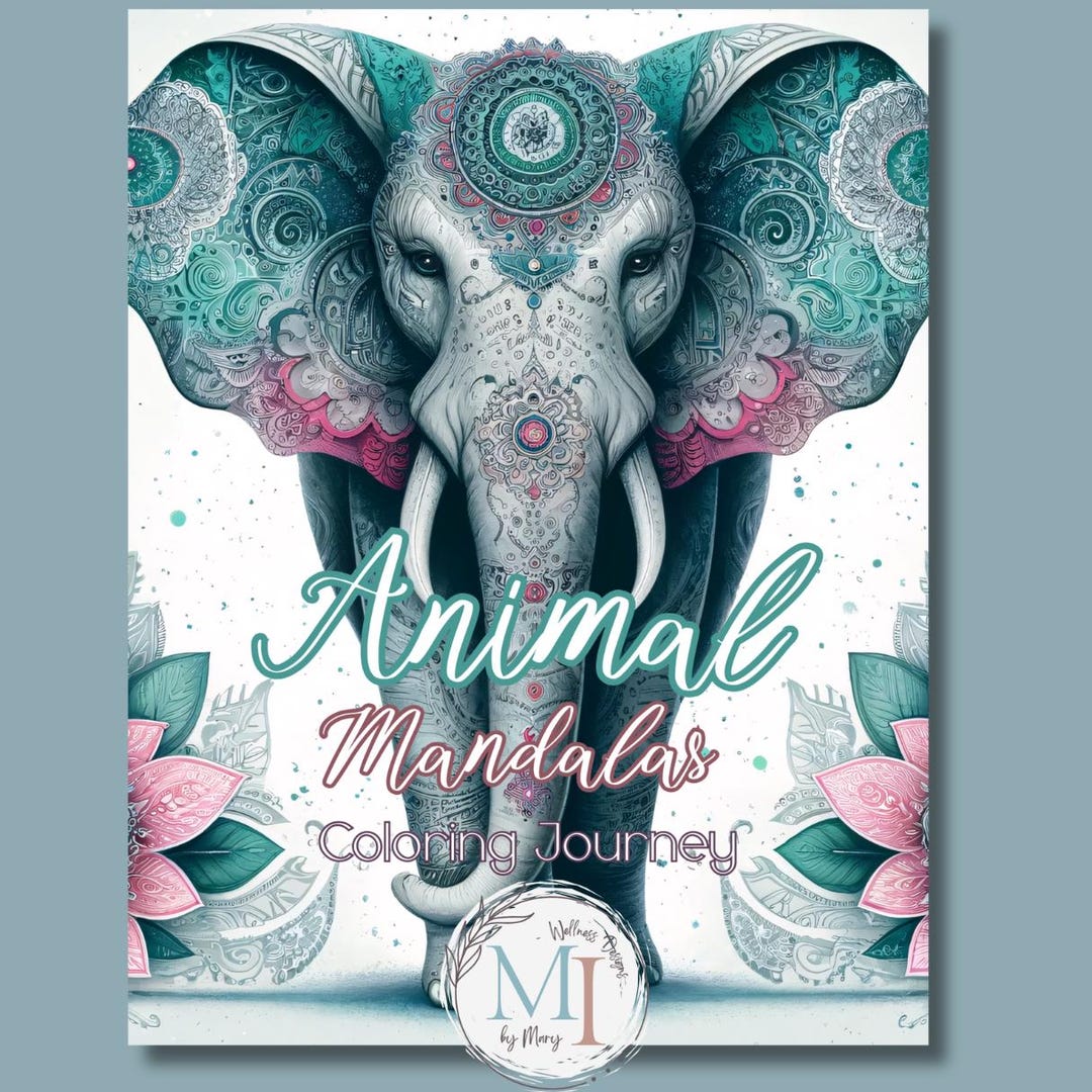 Printable Animal Mandala Coloring Book | 50 Pages of Color Therapy for ...