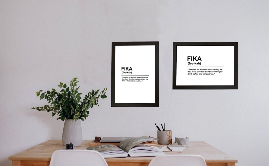 Fika Swedish Coffee Break Definition Wall Art - Etsy