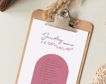 Sunday Reset Weekly Reset Outfit Planner Self Care List Weekly Planner ...