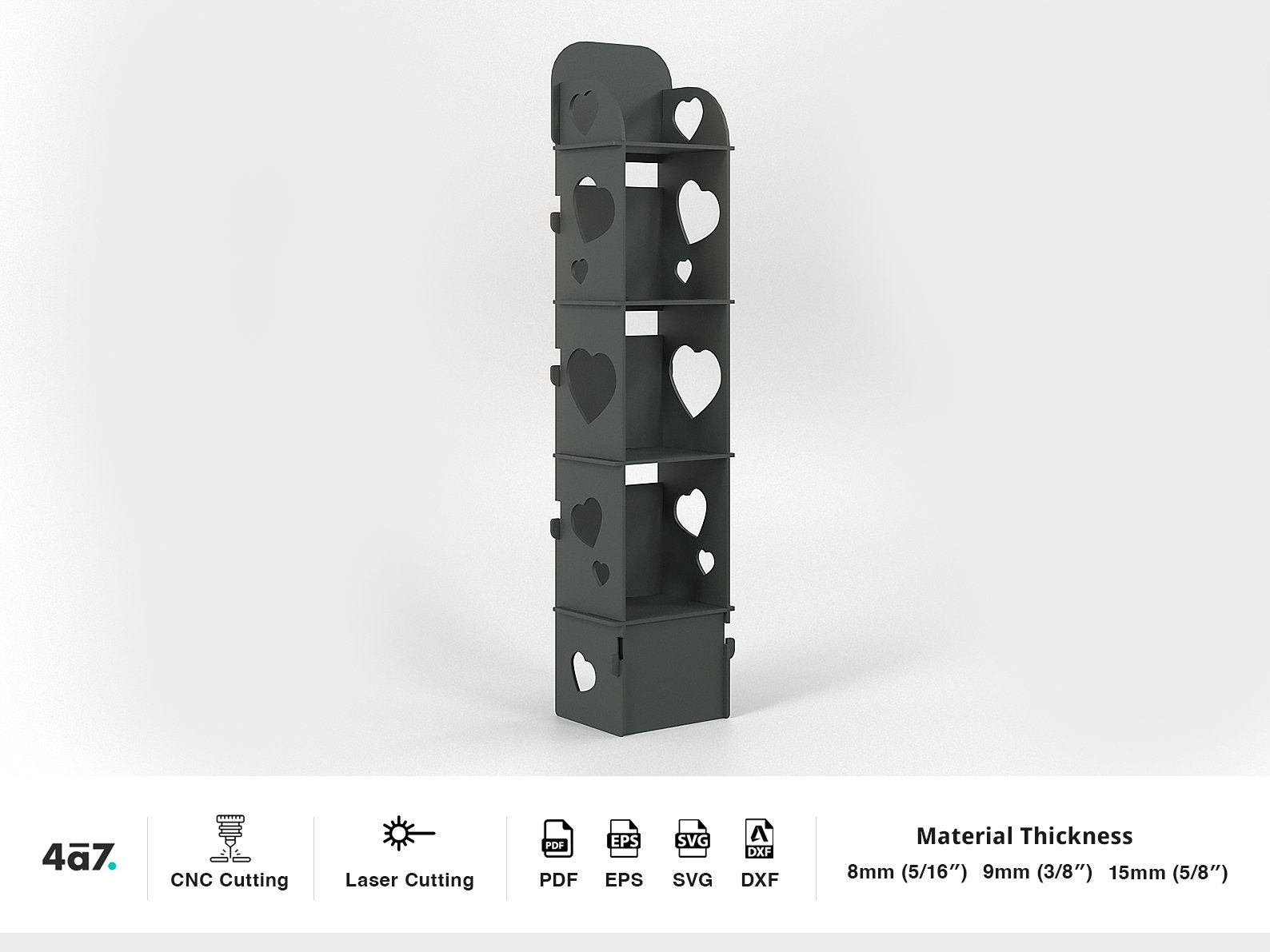 Valentine’s Day Display Stand CNC Cut Svg File, Display Shelf Files ...