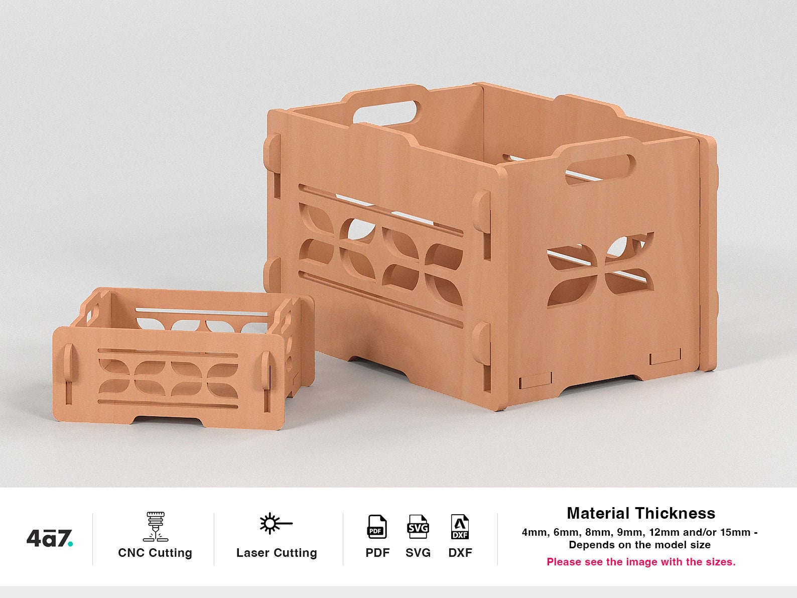 CNC Laser Cut Stackable Wooden Crate Plan (digital File) - Etsy