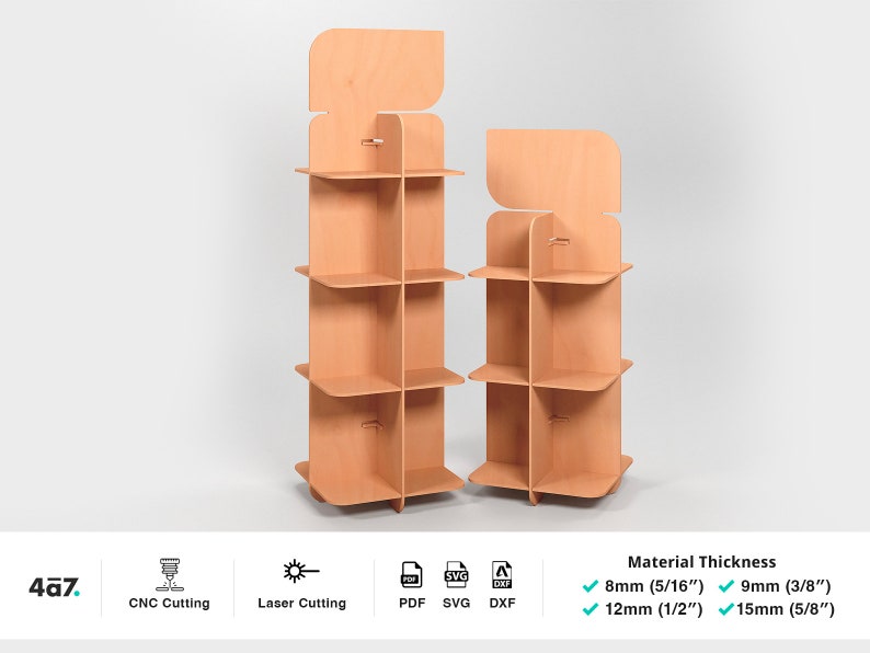 Set of Product Display Shelves Cut Machine Files. CNC Router and Laser ...