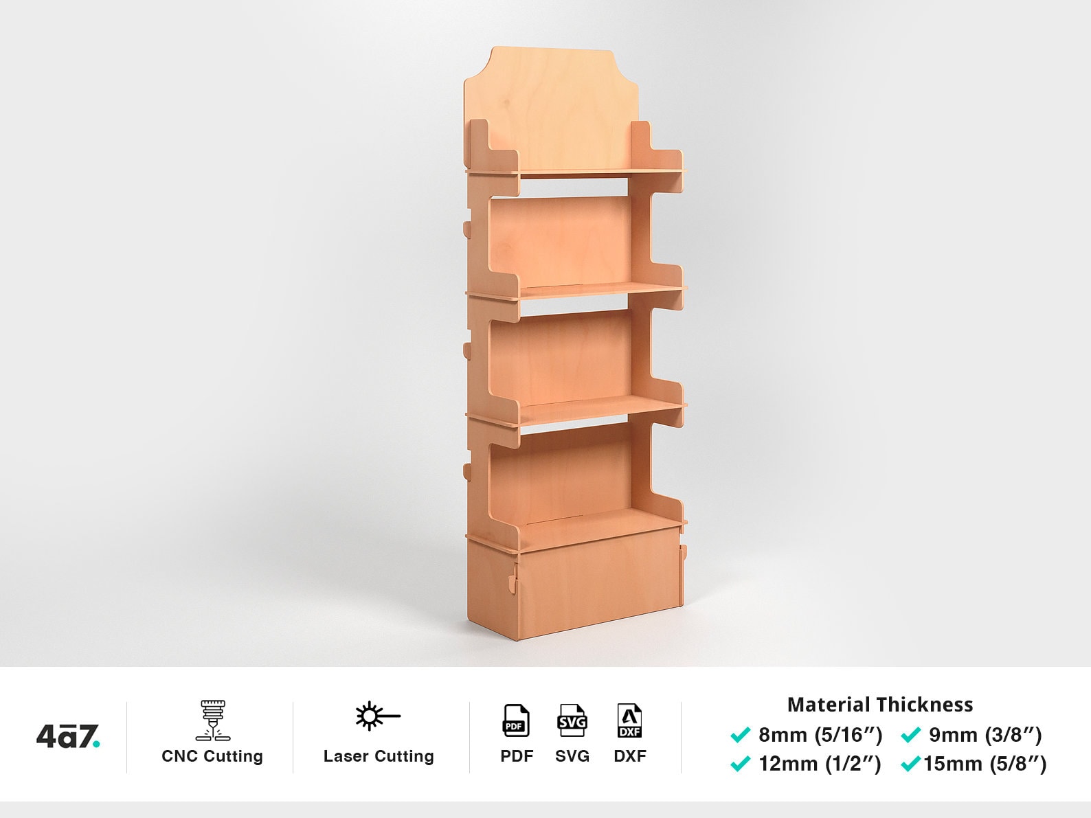 Set of Product Display Shelves Cut Machine Files. CNC Router and Laser ...