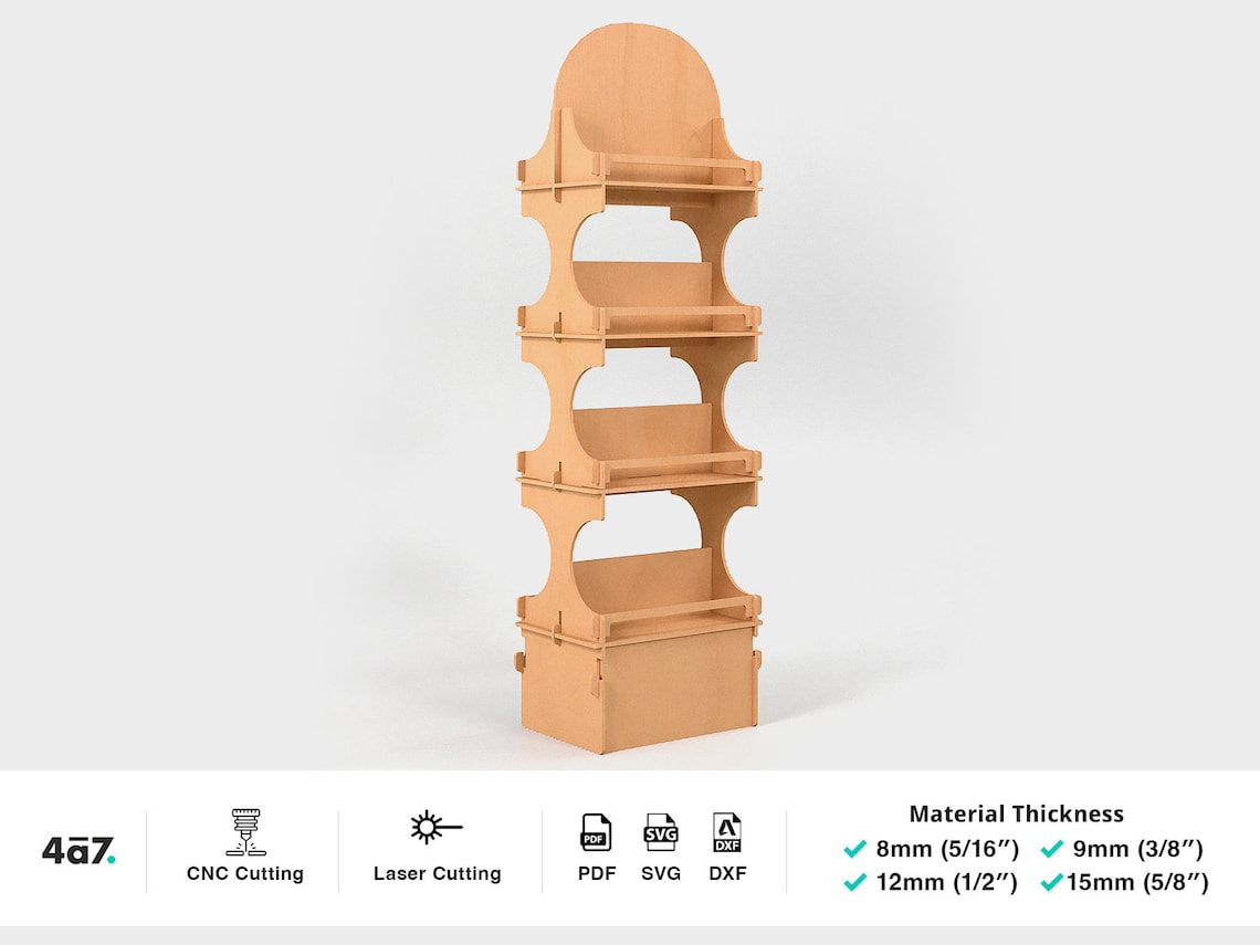 Set of Product Display Shelves Cut Machine Files. CNC Router and Laser ...