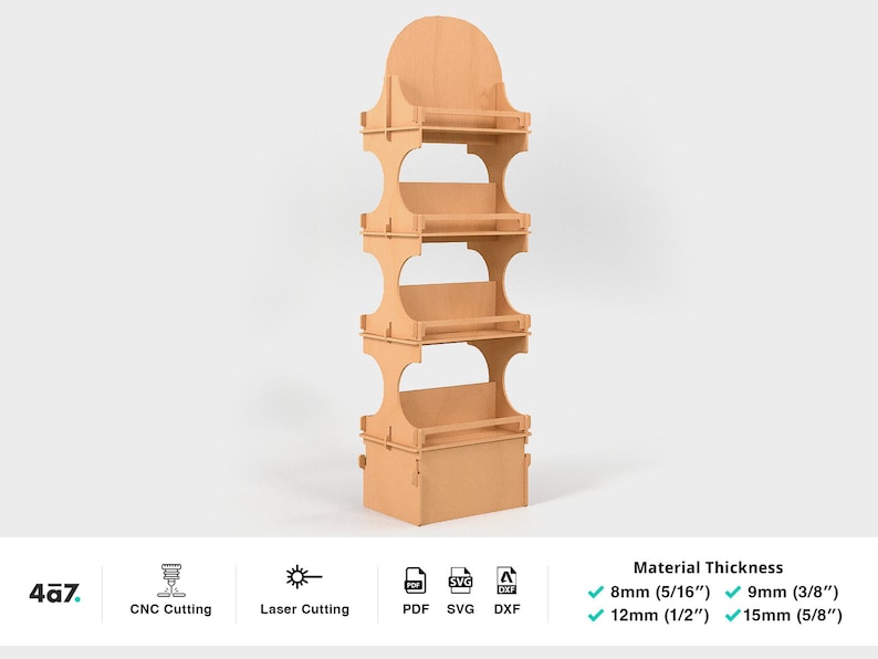 Set of Product Display Shelves Cut Machine Files. CNC Router and Laser ...