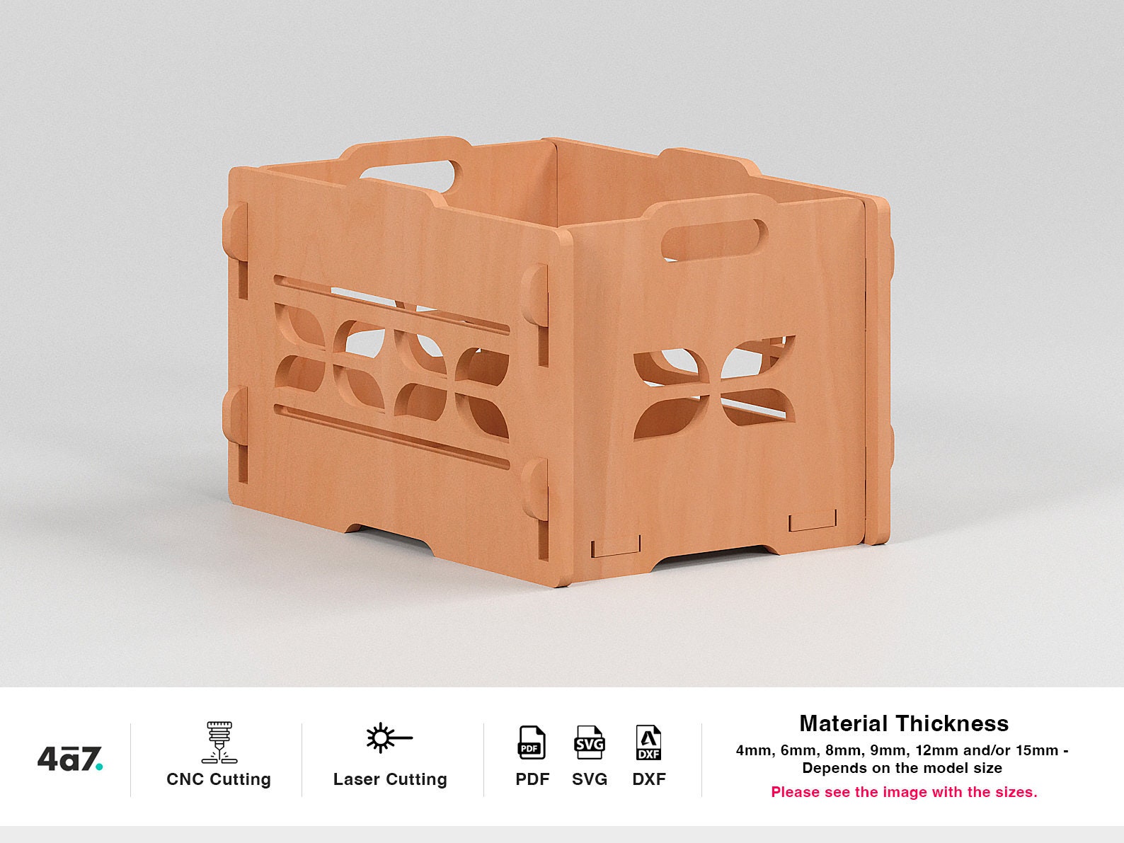 Stackable Storage Crate Box Cutting Machine File. CNC and Laser Cut ...