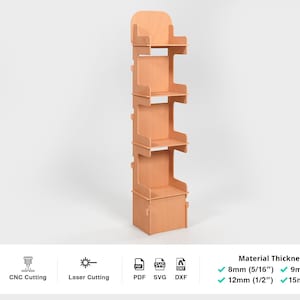 CNC Flatpack Shelf Plans, 6 DIY Display Stand Designs, Svg Dxf, & Pdf Files for CNC Router ...