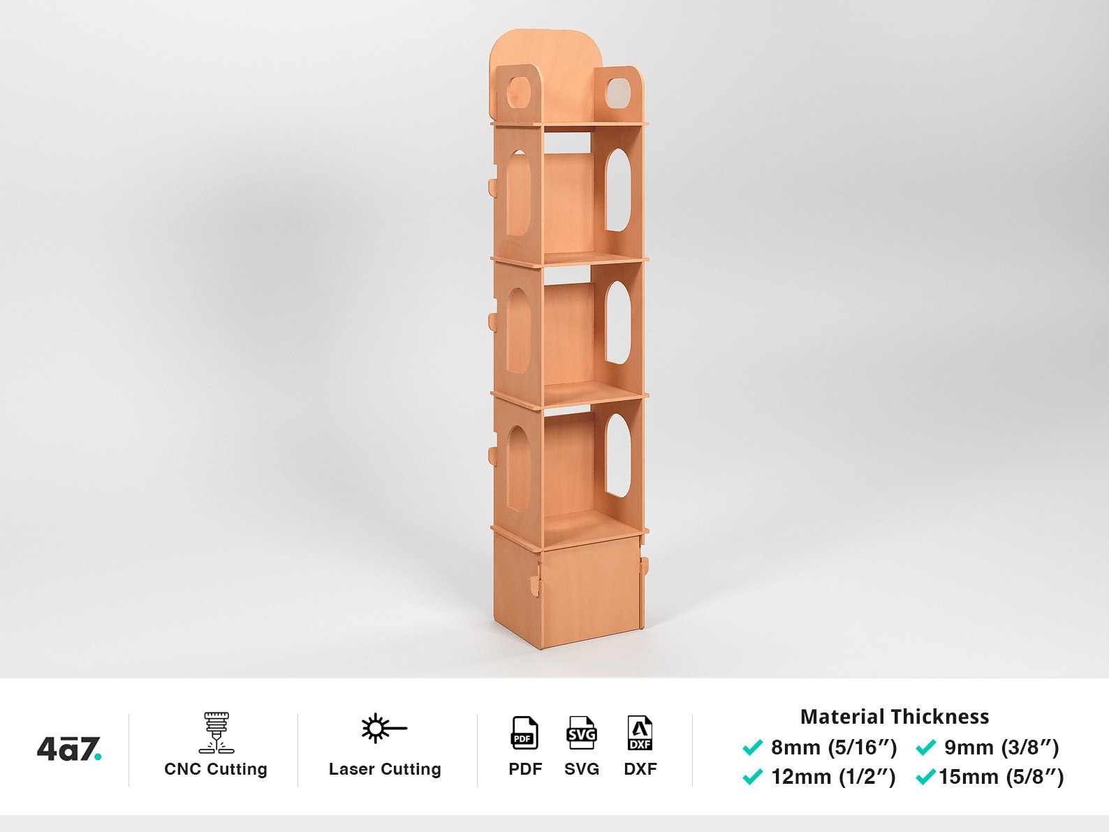 CNC Flatpack Shelf Plans, 6 DIY Display Stand Designs, Svg Dxf, & Pdf ...