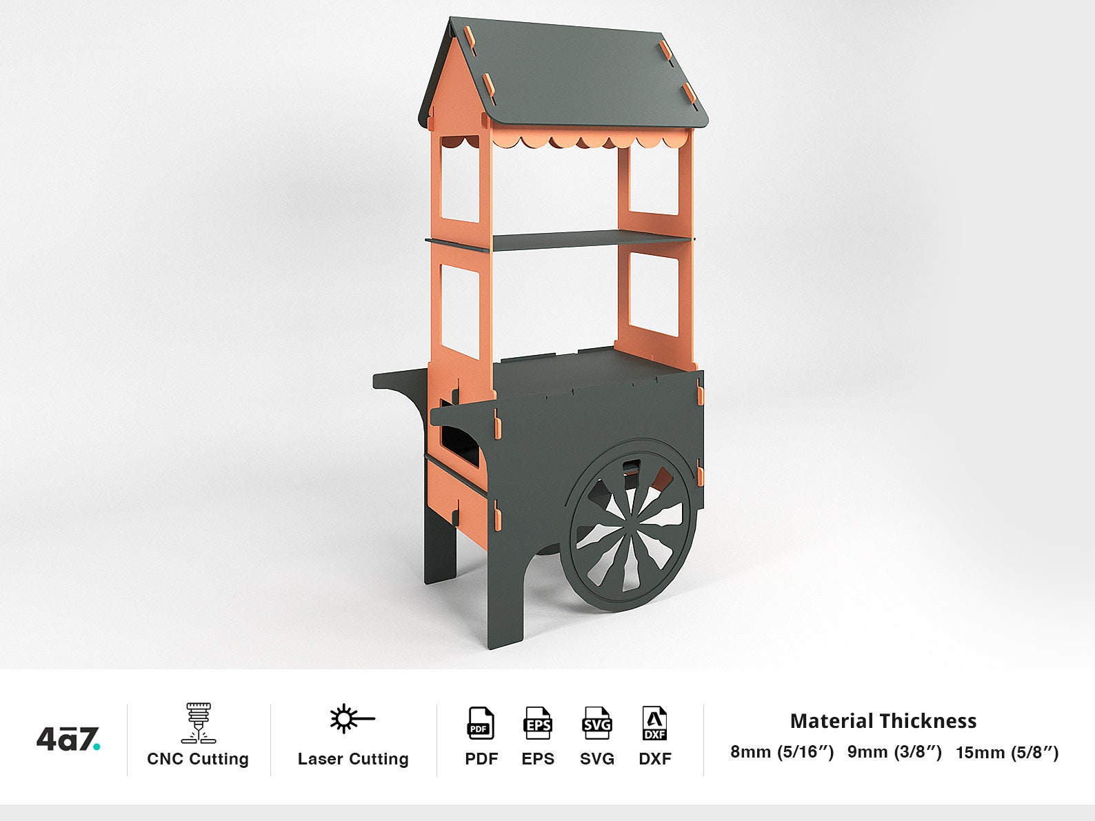 Candy Cart CNC Cut Files: Cake Stand Catering Plans (digital Vector ...