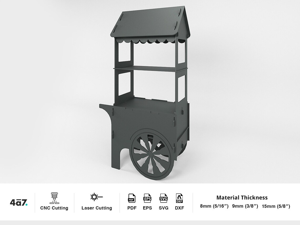 Candy Cart CNC Cut Files: Cake Stand Catering Plans (digital Vector ...